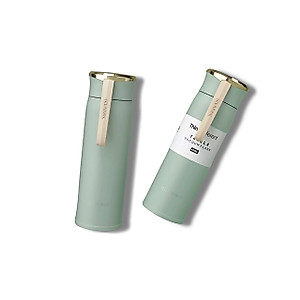 Vacuum Insulated Stainless Steel Metal Flask Thermos Water Bottle with Handle | Elegant Design | Reusable Leak Proof BPA-Free Flask for Gym, Travel, Sports, Gift | 16oz (450ml) (Light Pink)