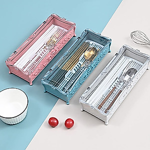 Flatware Storage Case Tableware Cutlery Container Silverware Flatware Chest with Lid European Style Chopsticks Spoons Boxes for Kitchen Storage