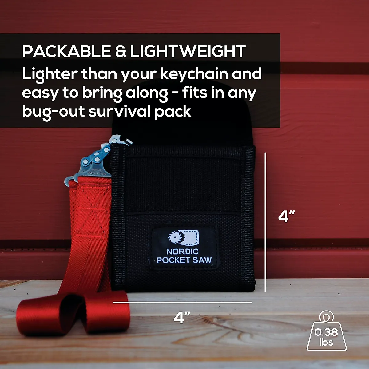 Nordic Pocket Saw 36 Inch Pocket Chainsaw with 50 Bi-Directional Teeth for Clearing Trails - Handy Backpacking Saw with Extra Large Nylon Handle Loops - for Survival and Emergency Situations