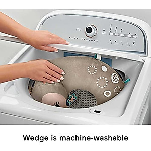 Fisher-Price Baby Shower Gift Tummy Time Fawn Wedge With 3 Sensory Baby Toys For Newborns