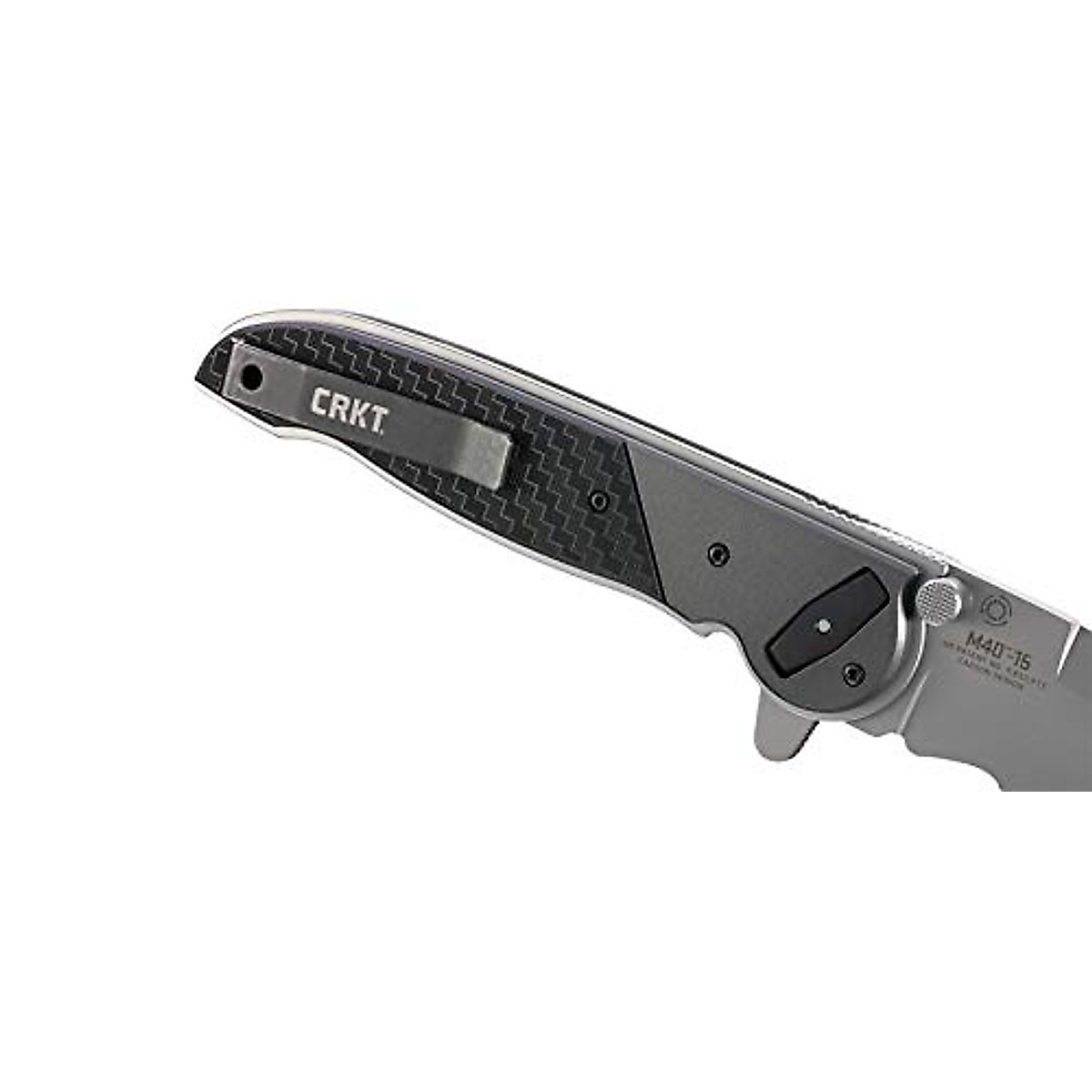CRKT M40-15 EDC Folding Pocket Knife: Heavy Duty Everyday Carry, Spearpoint Blade with Veff Serrations, Flipper, Deadbolt Lock, Aluminum & GRN Handle, 4-Position Pocket Clip