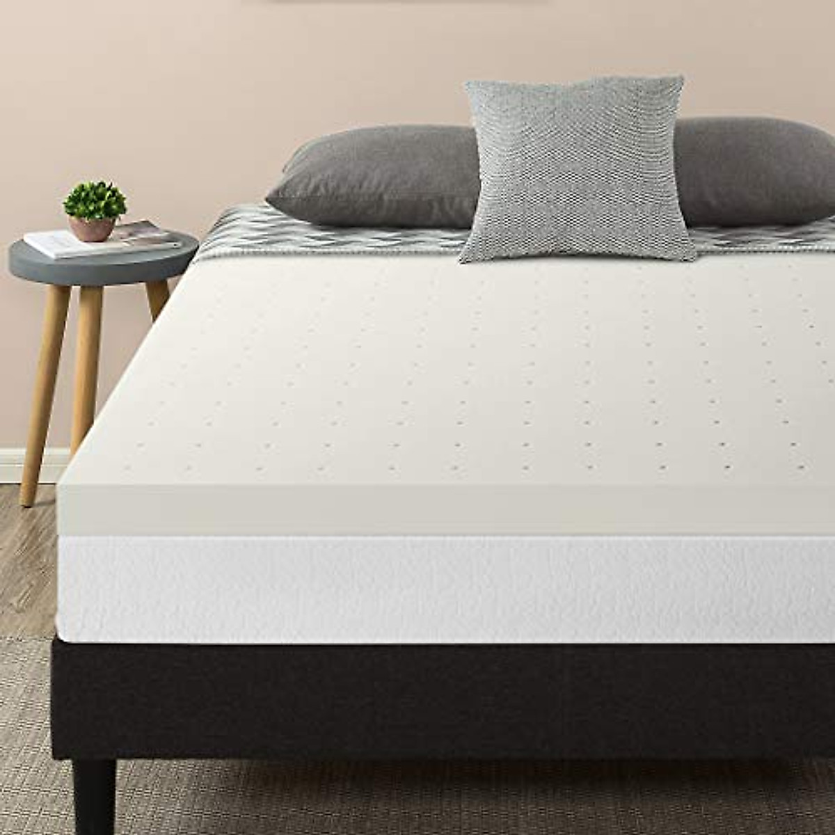 Best Price Mattress 3 Inch Ventilated Memory Foam Mattress Topper, CertiPUR-US Certified, Short Queen