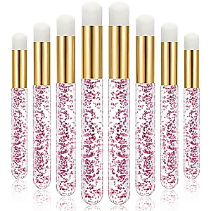 20 Pieces Glitter Crystal Lash Shampoo Brushes with Container Eyelash Extension Cleanser Brush Lash Cleansing Brushes Lash Bath Brush Eyelash Brushes for Eyelash Extensions Prolong Cleansing (Purple)
