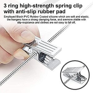 TIMMY 30-Pack Pants Hangers, 16.7-Inch Long Velvet Trousers Hangers with Adjustable Clips, Heavy-Duty, Non-Slip, Space-Saving ，360 ° Swivel Hooks Black Velvet Hanger