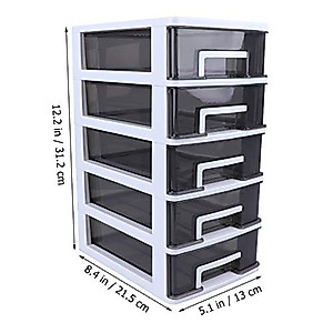 DECHOUS Plastic Storage Drawer, 5- layer Storage Cabinet Plastic Drawer, Portable Storage Rack Organizer clear Drawer Organizers Makeup Organizer Makeup Drawer Clear Jewelry Organizer