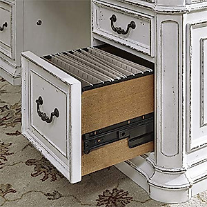 Liberty Furniture Magnolia Manor White Complete 5 Piece Desk