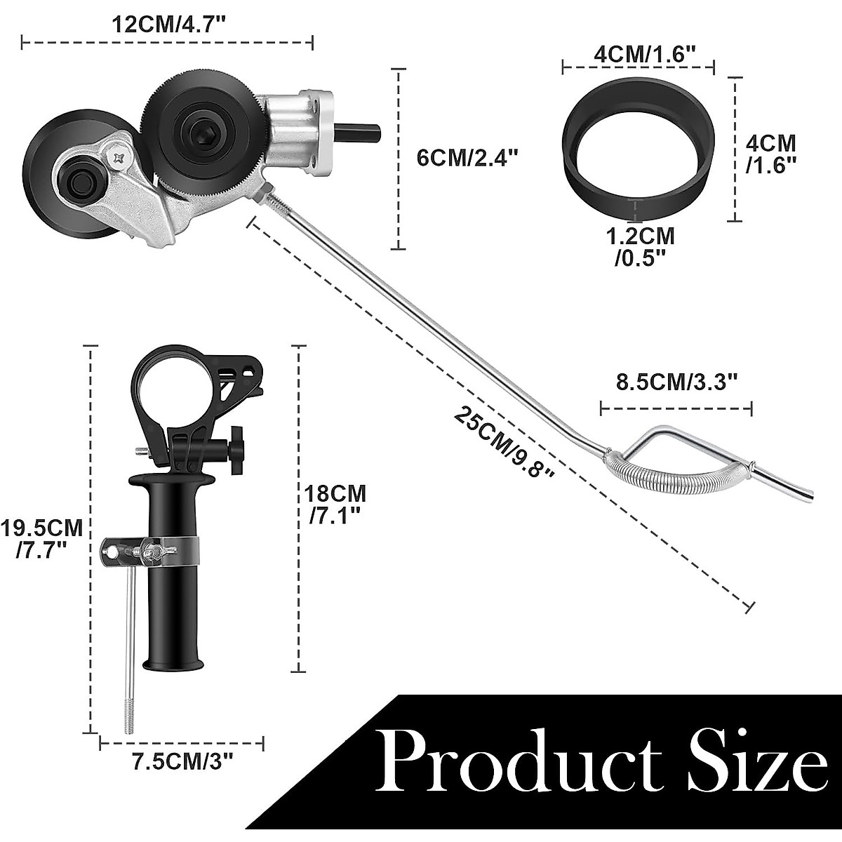 7PCS Electric Plate Cutter for Metal Drill, Sheet Metal Nibbler Drill Attachment, Sheet Metal Cutter Tool with Adapter, Easy Metal Plate Cutting for Iron, Whiteboard, Steel, Copper, Aluminum