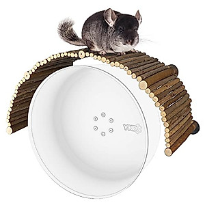 Chinchilla Cage Natural Wood Flexible Platform Toy, Chinchilla Running Wheel Fence, Small Animal Climbing Toys for Chinchilla Guinea Pig Rabbit Hamsters Gerbils Rat and Other Small Animals