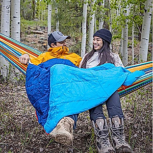 360 ThermaQuilt 3-in-1 Hammock Underquilt, Blanket and Sleeping Bag (Blue/Navy Blue)