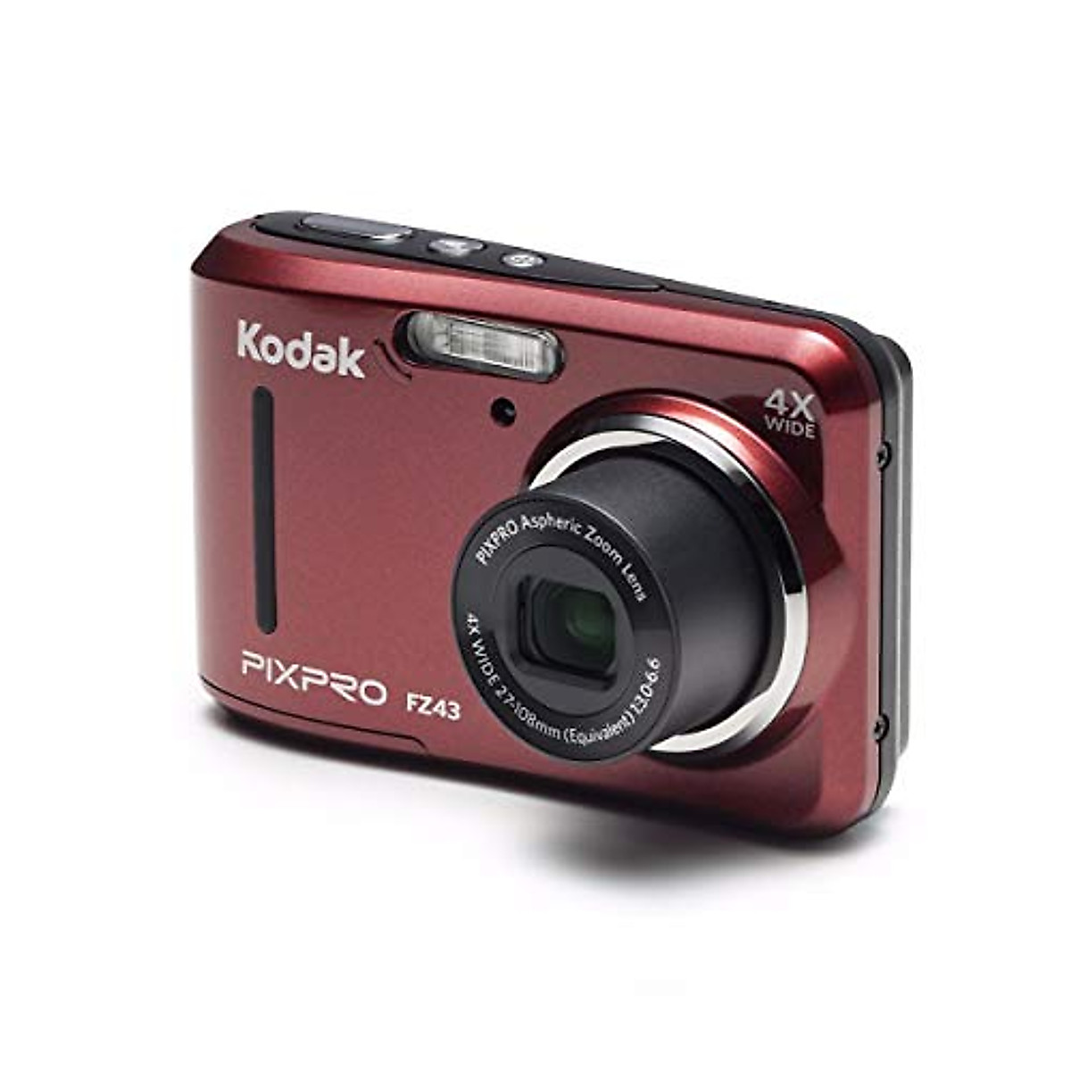 Kodak PIXPRO FZ43 Friendly Zoom (Red) with 16GB SD Card Bundle (2 Items)