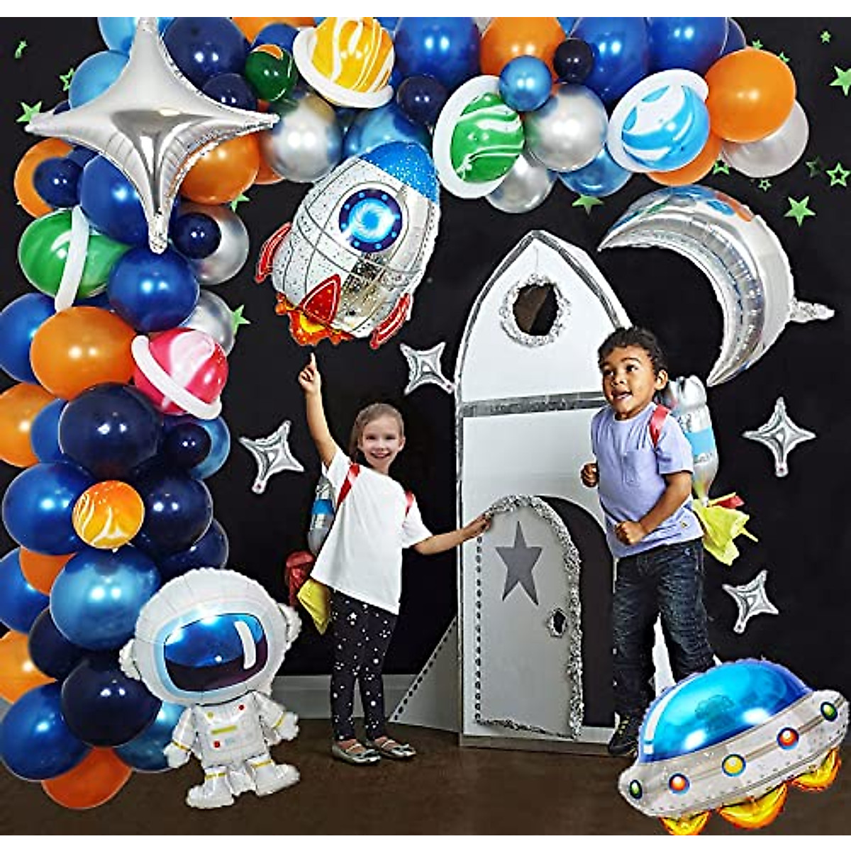 Lyland Outer Space Balloons Garland kit Space Birthday Decorations Party Supplies for Boy Galaxy Space Theme Party Decorations Arch Kit for Kids Birthday Babyshower Universe Rocket Astronaut Set