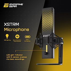 ENDGAME GEAR XSTRM USB RGB Microphone for PC Gaming, Cardioid Gaming Mic, Black