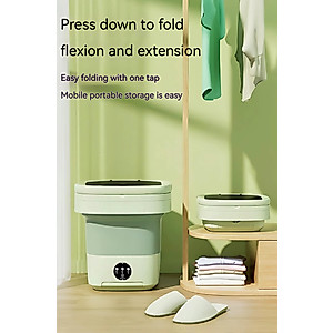 Portable washing machine, 8L large capacity mini washing machine, foldable, three intelligent modes for cleaning underwear and baby clothing, suitable for apartments, dormitories, and travel (Pink)