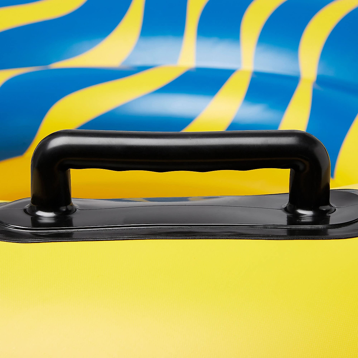 Swimline 17035ST Solstice River Rough 48" Round Heavy Duty Inflatable Inner Tube Swimming Pool 1 Person Lake Float with Handles, Yellow/Blue