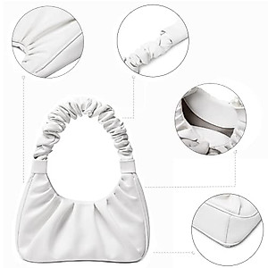 CYHTWSDJ fashionable for Women cute Hobo Tote handbag mini clutch with zipper (White-M)