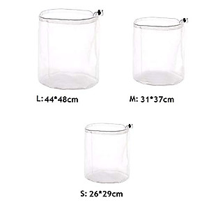 Shuohu 1 Piece Mesh Laundry Bags for Delicates,Anti-Tangle Washing Machine Drawstring Laundry Bag - White S