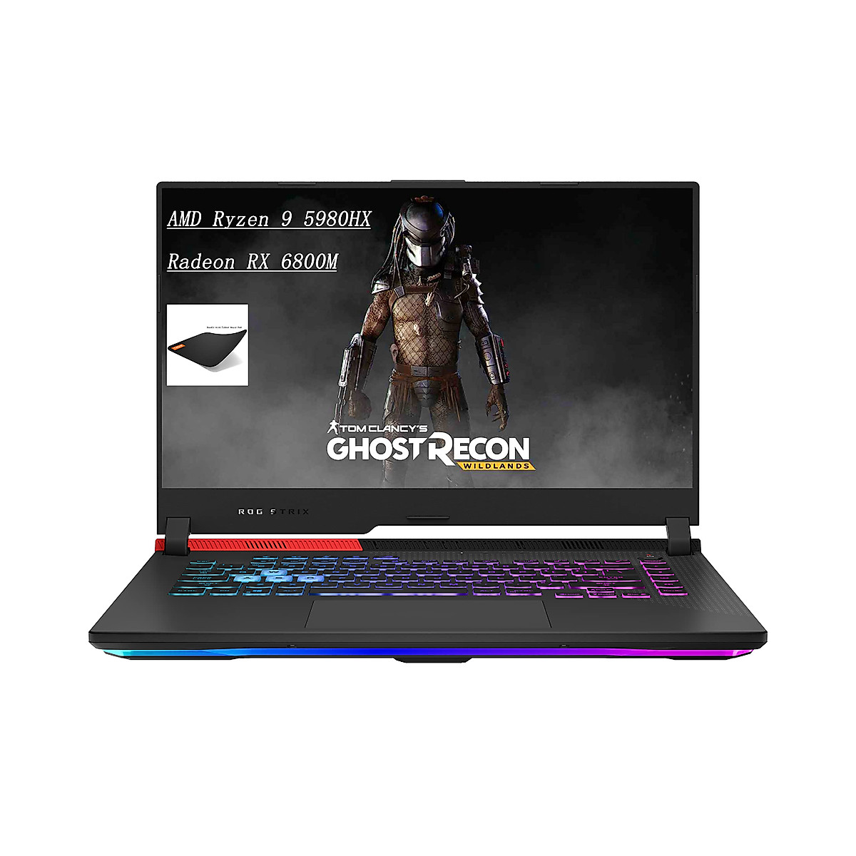 ASUS - ROG Strix G15 Advantage Edition Gaming Laptop - 15.6" QHD(2560 x 1440) - Radeon RX 6800M- AMD Ryzen 9 5980HX -RGB Keyboard-Win 11 Home，with Mouse Pad (32GB RAM | 1TB PCIe SSD)