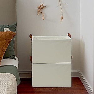 GRANNY SAYS Bundle of 2-Pack Hanging Shelves for Closet & 2-Pack Lidless Storage Bins with Metal Frame