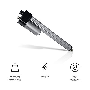 Progressive Automations 24V Waterproof Linear Actuator - 8 inches Stroke, 450 lbs Force, IP68M, IP69K for Industrial, Solar Usage, Brushed DC Electric Motor & Stainless Steel Stroke Rod, PA-10