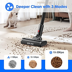 Cordless Vacuum Cleaner - Lightweight Stick Vacuum Cleaner w/ 250W Powerful Suction Brushless Motor, HEPA Filter, 4 in 1 Detachable Handheld, Long Runtime, Ideal for Home Hard Floor Carpet Pet Hair