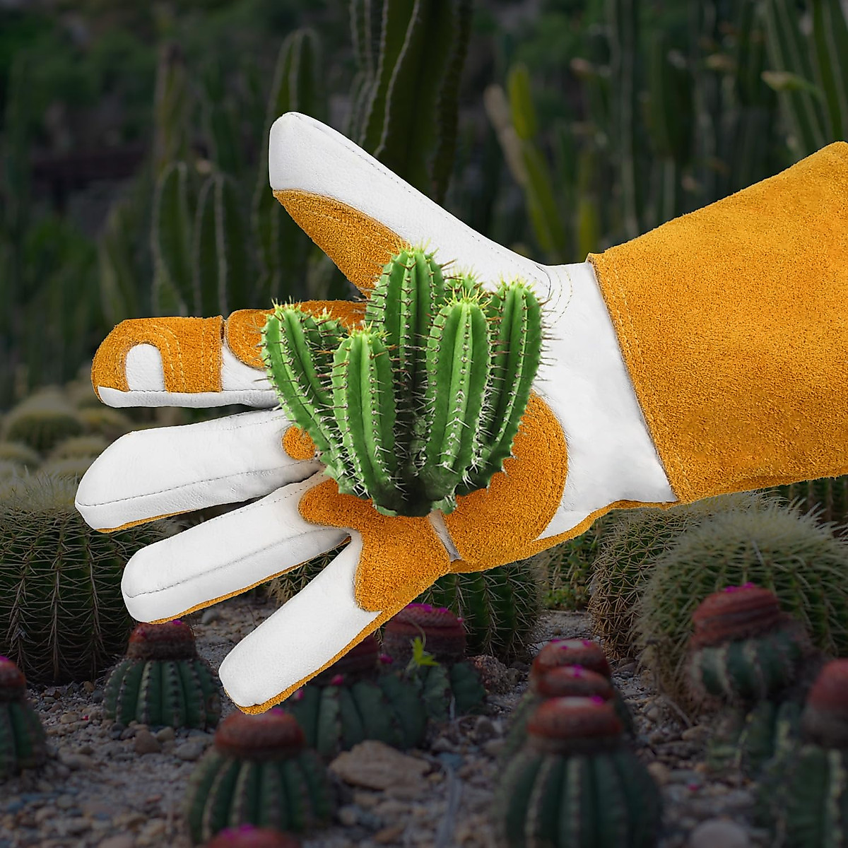 Mixbird Thick Leather Garden Gloves - Thorn Proof, Animal Biting & Scratching Protection, Tool & Working Gloves