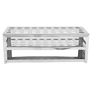 Stainless Steel Punch plate Test Tube Rack 40 Holes Large Capacity Lab Test Tube Holder Laboratory Experiment Fixing Accessories(15.5 * 40mm) Tube Racks