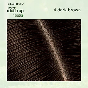 Clairol Root Touch-Up by Natural Instincts Permanent Hair Dye, 4 Dark Brown Hair Color, Pack of 1