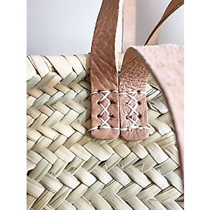 Storekech Straw Bag Handmade with Double Handle French Market Basket, Straw Basket, Grocery Market Bag, Moroccan Straw Bag, Bridesmaid Gift, Beach Straw Bag, Woven Bag, Summer Straw Bag, Beige