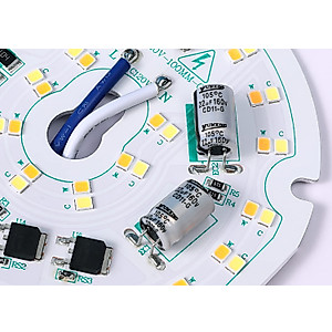 Ledytech 3.93'' LED Retrofit Light Kit for Ceiling Flush Light Ceiling Fan Light Replacement Panel PCB 18W Color Temperature Adjustable 3000K 4500K 6000K 2200LM 120V CRI90 Dimmable