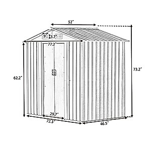 LUMISOL 6 x 4 FT Outdoor Storage Shed for Bike, Metal Garden Shed with Lockable Doors, Outside Storage Toll Cabinet for Backyard, Patio, Lawn, Garden (Brown)