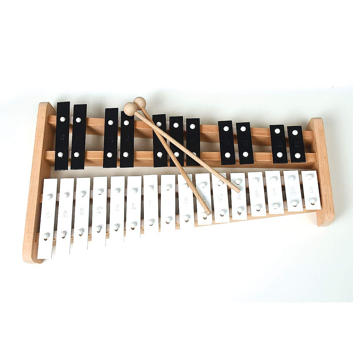 Professional Wooden Soprano Full Size Glockenspiel Xylophone with 27 Metal Keys - Musical Instrument for Adults & Kids - Includes 2 Wooden Beaters/Mallets