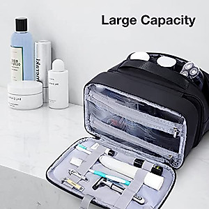 BAGSMART Toiletry Bag for Men, Hanging Travel Toiletry Organizer Large Dopp Kit for Men, Water Resistant Travel Bag Shaving Bag for Toiletries Accessories, Door Room Essentials, Black