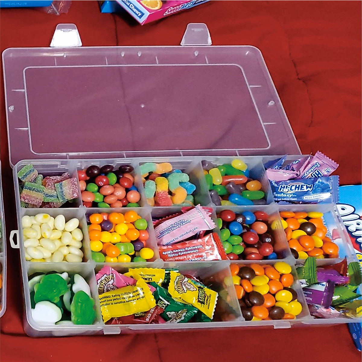 LZLMQSSA Large 15 Grids Transparent Plastic Organizer Box With Dividers, Adjustable Compartment Plastic Craft Storage Container, Small Parts Storage Box, Small Tool Organizer Storage Box（3 Pack）