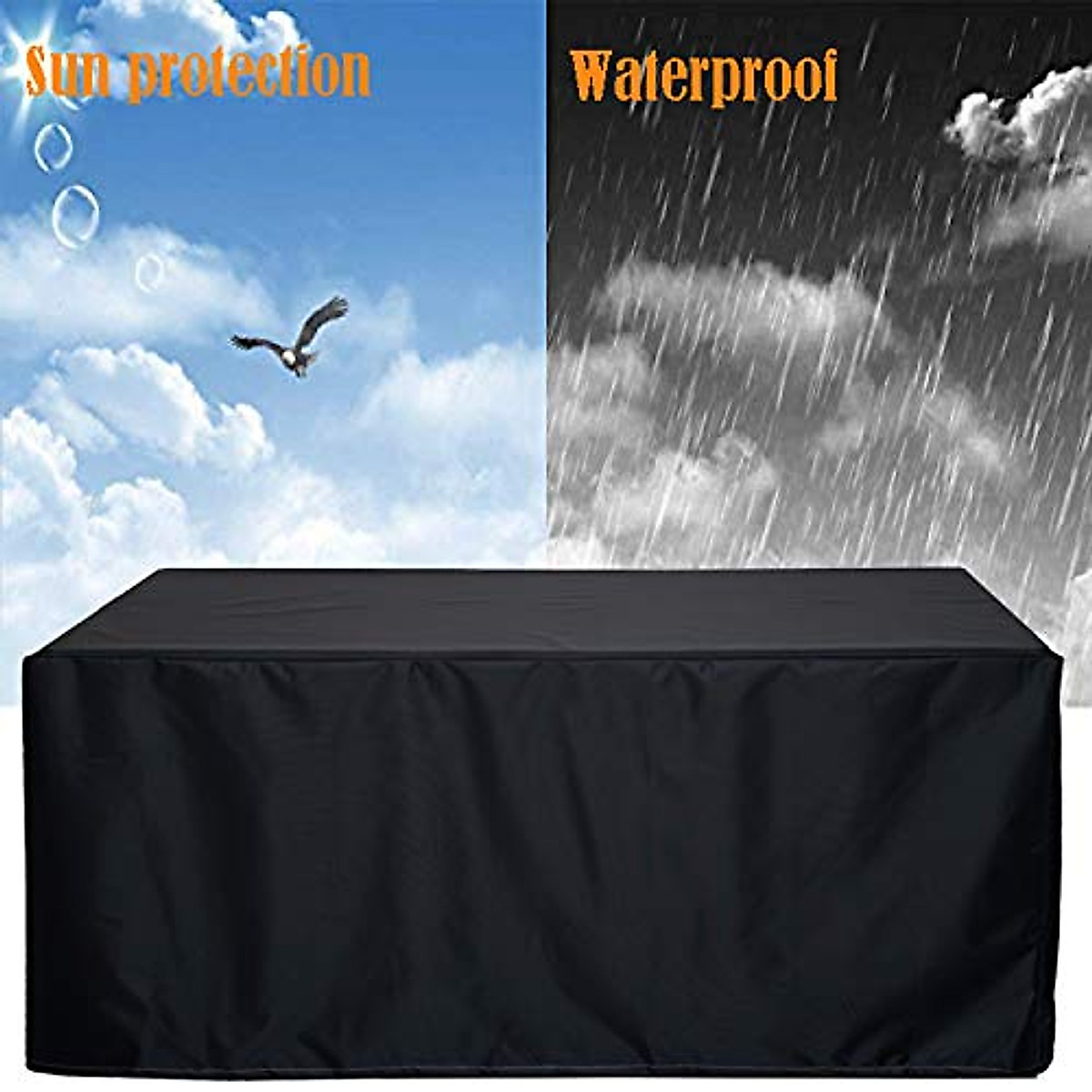 XYXH Garden Furniture Covers Waterproof 42"x42"x28", Rectangle Patio Furniture Cover, Outdoor Table and Chair Set Covers, Dust Resistant Windproof Tear-Resistant Oxford Fabric Snowproof