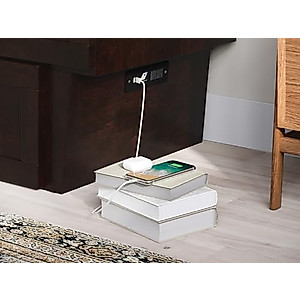 AFI, Chelsea Mid-Century Modern Queen Solid Wood Murphy Bed Chest with Mattress in Espresso