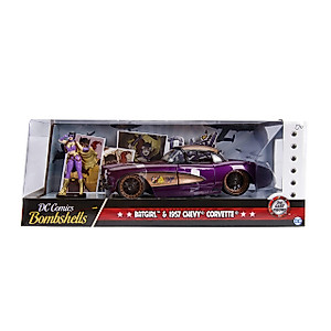 Jada Toys 1: 24 1957 Chevy Corvette W/Batgirl Figure (Blue)