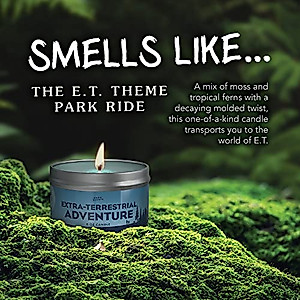 Park Scents ET Extra-Terrestrial Adventure Candle Soy, Handmade in The USA Accurate Smell Like The Scent of The Forest Queue at E.T. Ride Universal Studios Orlando E.T. Merchandise (8 oz. Tin)