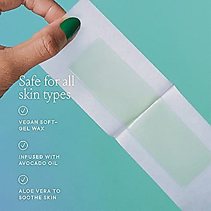 Billie Wax Kit - Face & Bikini - 32 wax strips - 6 post-wax serum wipes