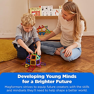 Magformers Basic Set (30 pieces) magnetic building blocks, educational tiles, STEM toy - 63076 , Rainbow