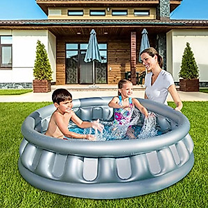 Round Blow up Pool - UFO Shape Inflatable Thicken Kid Pool - Family Blow Up Kid Pool Full-Sized Play Center for Kids Children, Backyard Garden Outdoor Summer Die