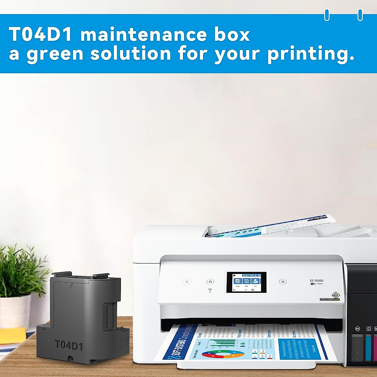 Poschink T04D1 T04D100 Ink Maintenance Box for ET-15000 ET-3750 ET-3760 WF-2860 ET-4760 ET-3850 ET-4850 XP-5100 ET-3710 ET-5150 ET-3830 ET-M1000 ST-3000 ET-M2170 Printers TO4D1/TO4D100/EWMB2/04D1