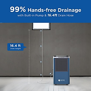 Moiswell 250 Pints Commercial Dehumidifier with Pump for Large Spaces, Industrial Heavy Duty Commercial-grade Dehumidifiers with Drain Hose for Basements Warehouse Water Damage Restoration