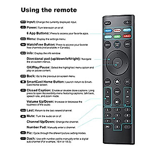Universal Remote-Control Replacement for VIZIO D-Series M-Series P-Series V-Series UHD LED LCD Smart TV