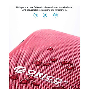 ORICO Hard Drive Case 2.5 inch External Drive Storage Carrying Bag Waterproof Shockproof with Inner Size 5.5x3.5x1.0inch for Organizing HDD and Electronic Accessories, Red(PHD-25)
