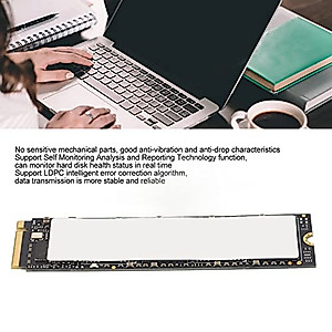 M.2 2280 NVMe SSD, Computer SSD Plug and Play 3D TLC Flash Type for Laptop Desktop PC (256GB)