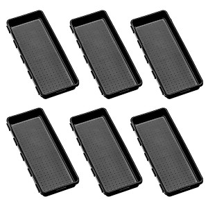 madesmart Antimicrobial 9 x 3 Interlocking Pop in Customizable Multi-Purpose Drawer, One Home Organization, EPA Certified, Pack of 6, Carbon