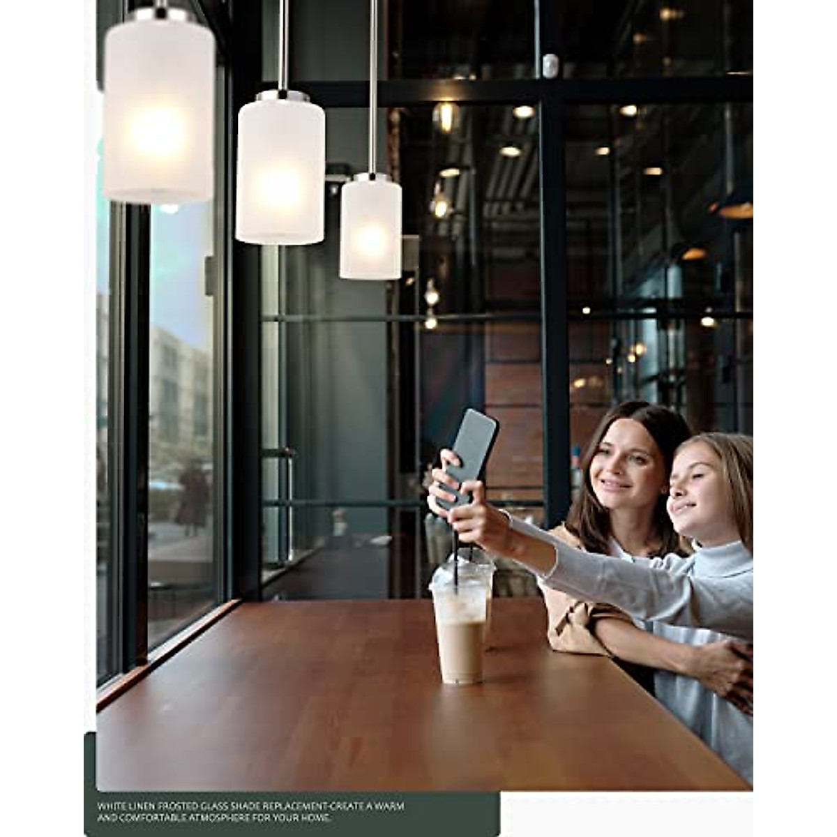 Eietonte 1-Light Mini Pendant Light Fixtures, Industrial Chandelier Hanging Ceiling Light with Opal White Shades, Adjustable Height, Brushed Nickel Pendant Lighting for Kitchen Bedroom Hallway, 2 Pack