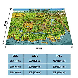 Stardew Valley Map Throw Blanket Soft Warm Bed Blanket for Travelling Camping Living Room Sofa Bedroom 50"X40"