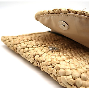 Lytosmoo Straw Clutch Purses for Women Woven Straw Beach Handbag Envelope Clutch Rattan Clutch for Summer