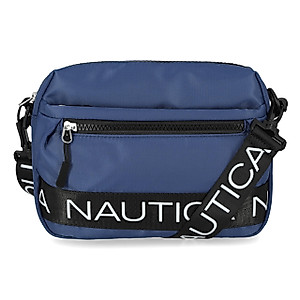 Nautica Womens Nautica Nylon Bean Bag Crossbody/Belt Bag With Adjustable Shoulder Strap, Indigo, One Size